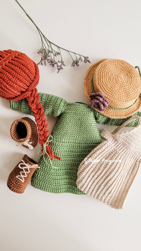Outfit Anne for doll Robin amigurumi pattern - Amigurumi.com