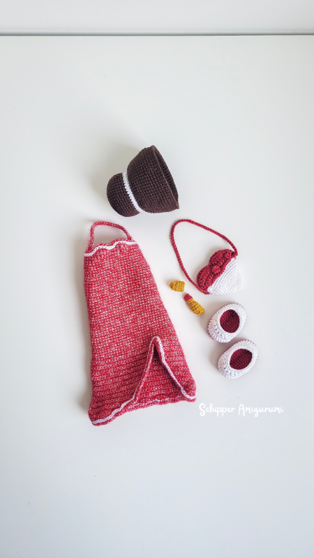 Outfit Valentina for doll Robin amigurumi pattern - Amigurumi.com