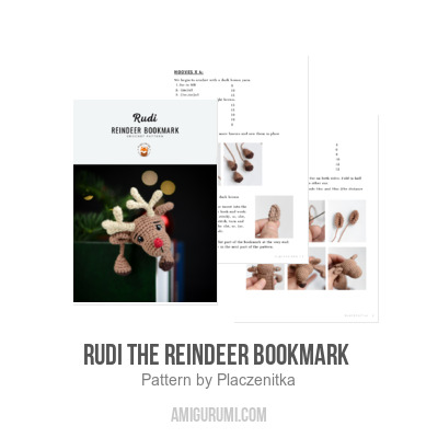 Rudi the reindeer bookmark amigurumi pattern - Amigurumi.com