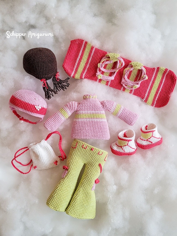 Outfit Winter for doll Robin amigurumi pattern - Amigurumi.com