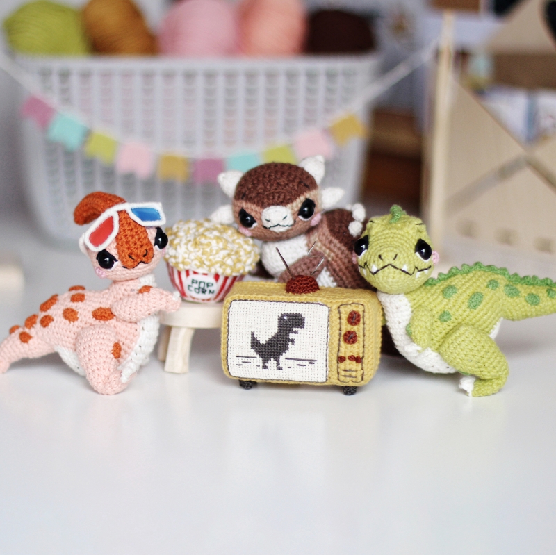 3 in 1 Crochet dinosaurs pattern #2 amigurumi pattern - Amigurumi.com