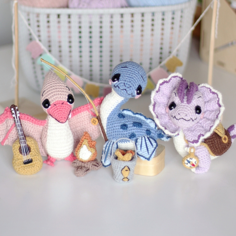 3 in 1 Crochet dinosaurs pattern #3 amigurumi pattern - Amigurumi.com