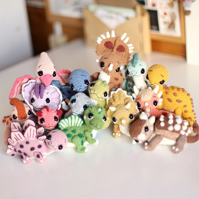 15 in 1 Crochet dinosaurs pattern amigurumi pattern - Amigurumi.com