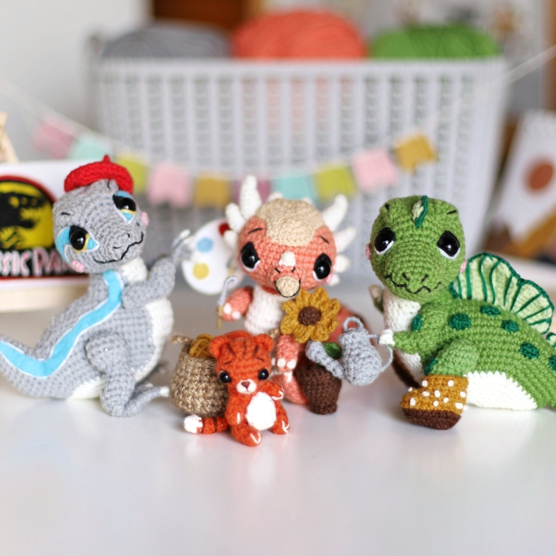 3 in 1 Crochet dinosaurs pattern #4 amigurumi pattern - Amigurumi.com